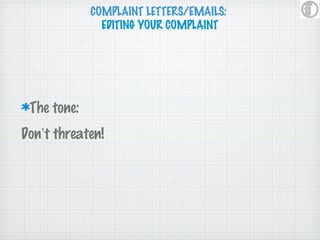 Complaint letters | PPT