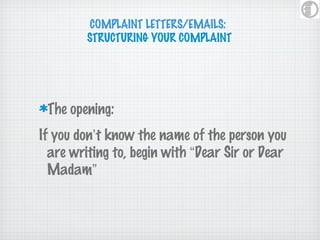 Complaint letters | PPT