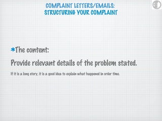 Complaint letters | PPT