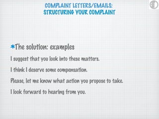 Complaint letters | PPT