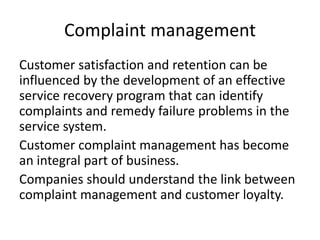 Complaint management service recovery | PPT