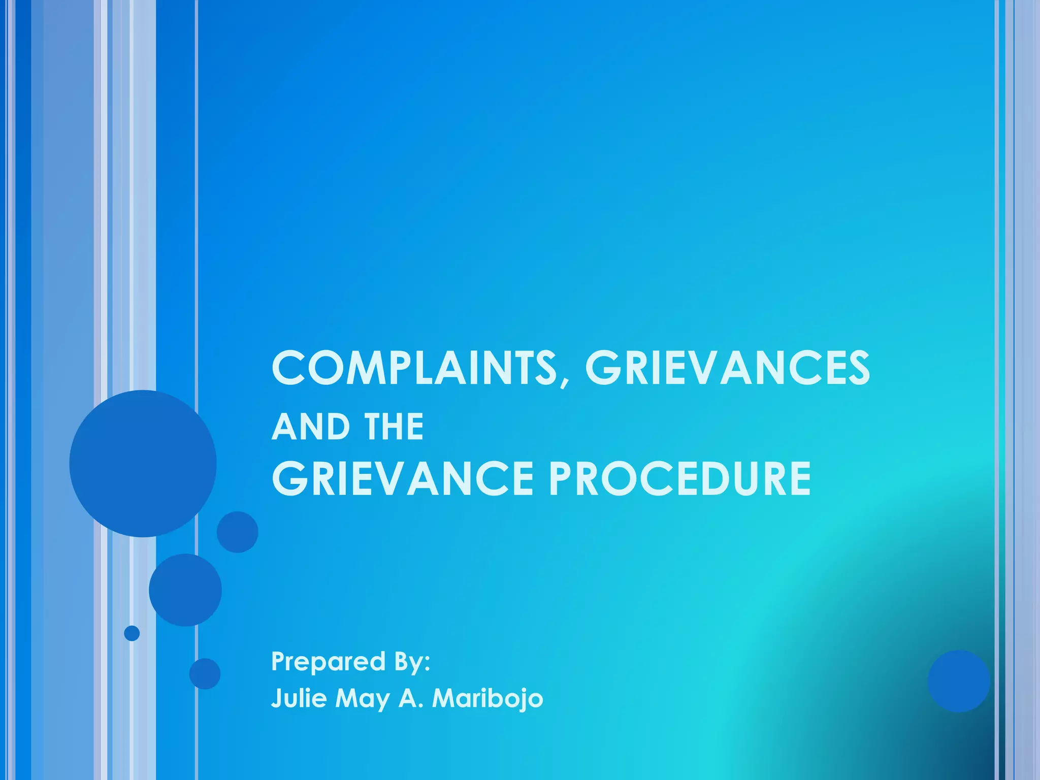 Complaints and Grievances | PPTX