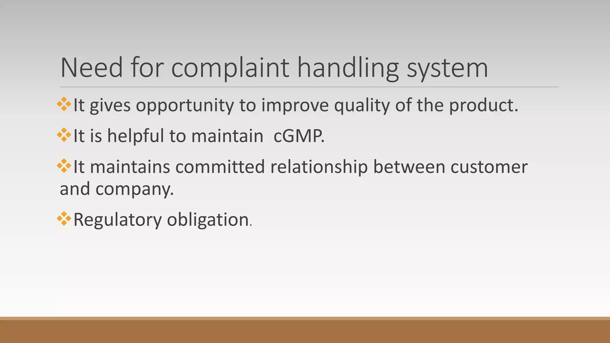 Complaints (QUALITY ASSURANCE) | PPTX