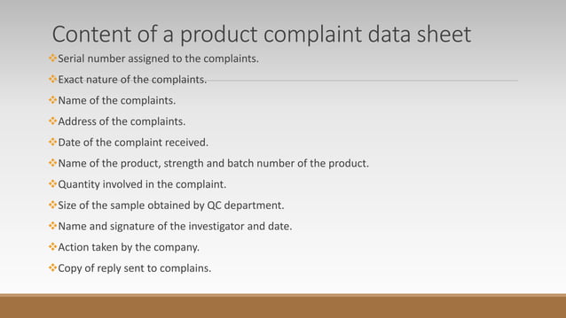 Complaints (QUALITY ASSURANCE) | PPTX | Recalls | Consumer Issues