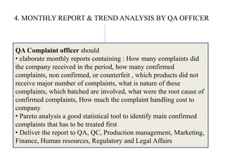 COMPLAINTS on quality of pharmaceutical products | PPTX