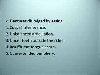 COMPLAINTS after wearing denture and solutions | PPT