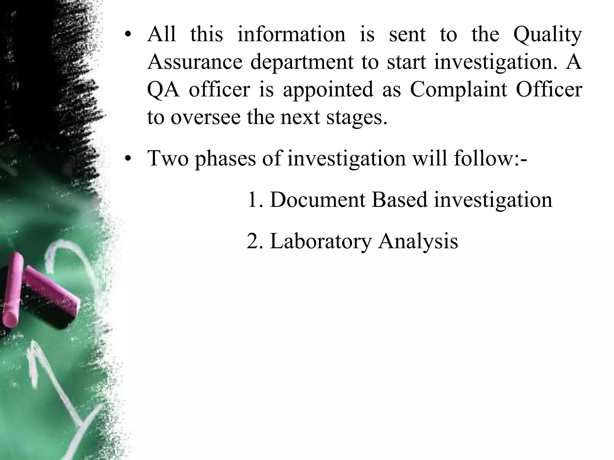 Pharmaceutical Complaints | PPTX