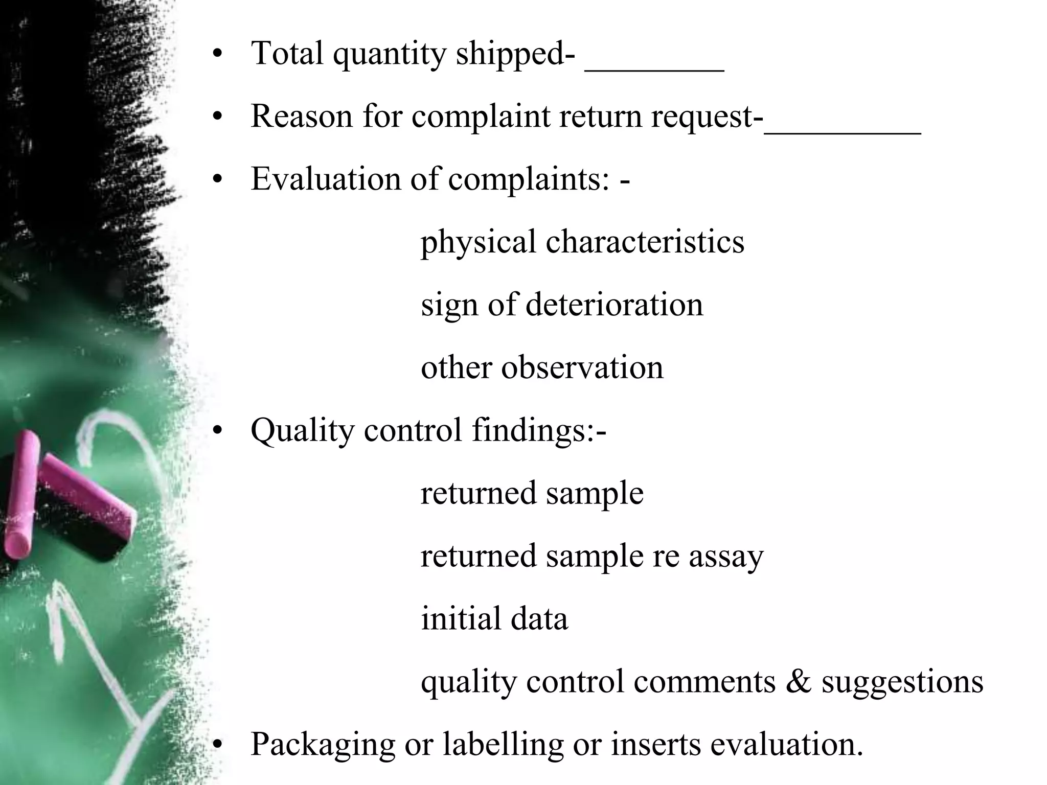 Pharmaceutical Complaints | PPTX