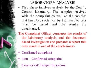 Pharmaceutical Complaints | PPTX
