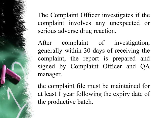 Pharmaceutical Complaints | PPTX | Recalls | Consumer Issues