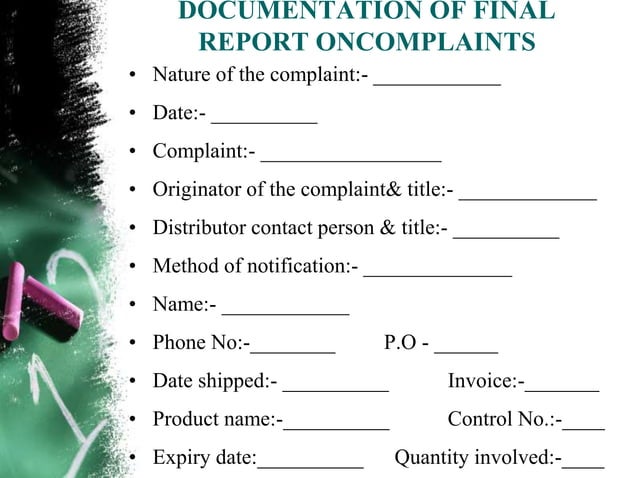 Pharmaceutical Complaints | PPTX | Recalls | Consumer Issues