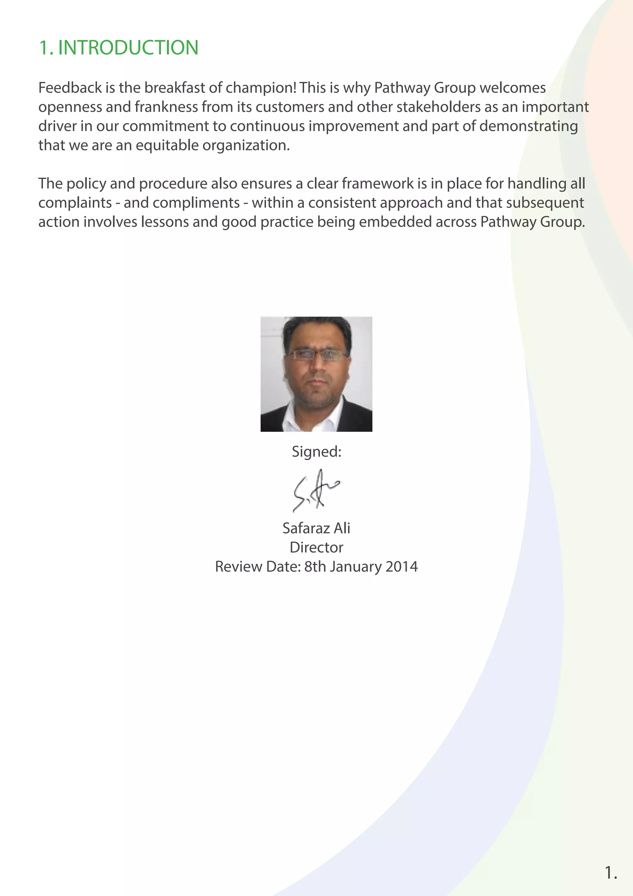 Complaints and Customer Feedback Policy and Procedures | PDF