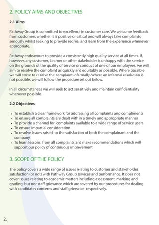 Complaints and Customer Feedback Policy and Procedures | PDF