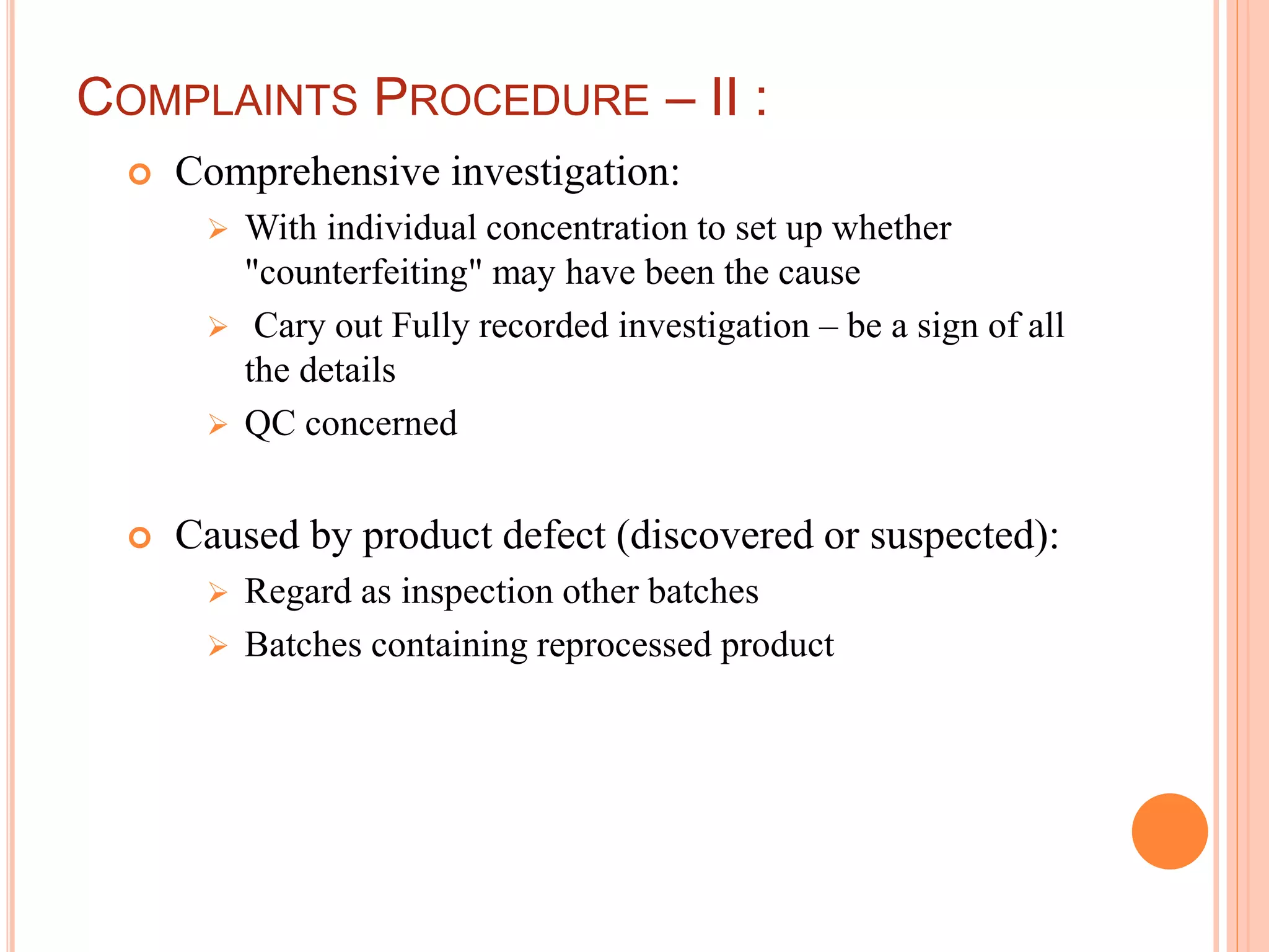 Complaints and recalls | PPTX
