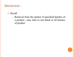 Complaints and recalls | PPTX