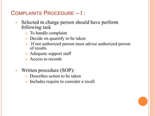 Complaints and recalls | PPTX