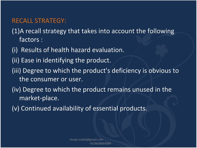 Complaints and recalls handling | PPT | Recalls | Consumer Issues