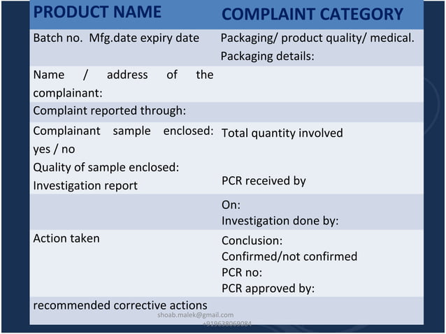 Complaints and recalls handling | PPT | Recalls | Consumer Issues