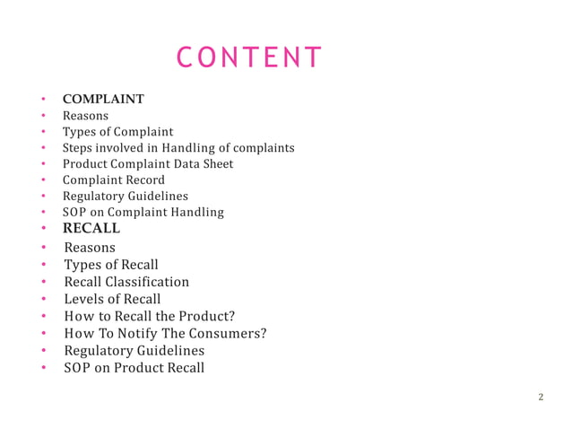 Complaints and recalls himanshu | PPT
