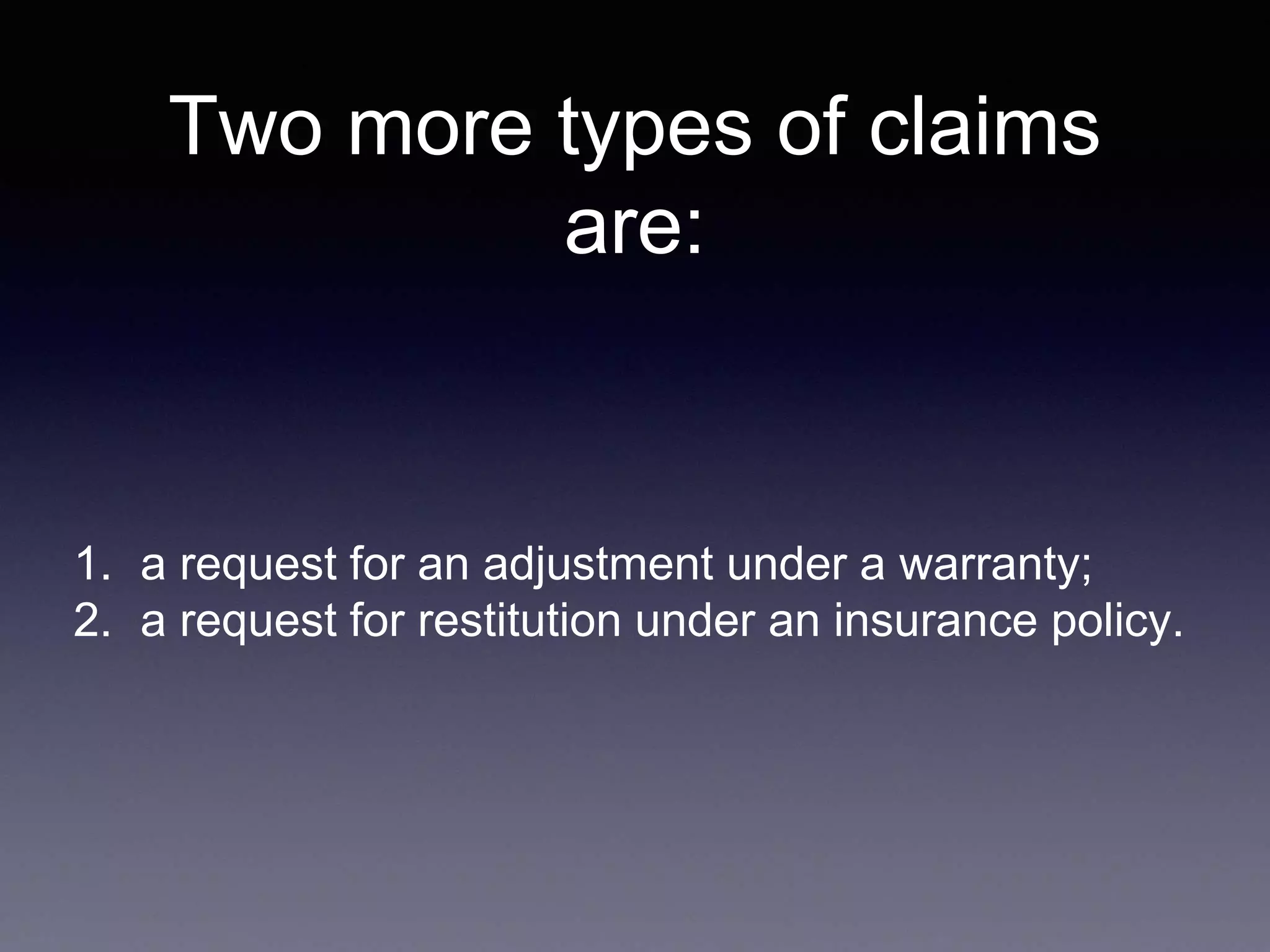 Complaints, claims and adjustments | PPTX