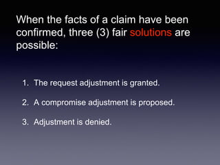 Complaints, claims and adjustments | PPTX
