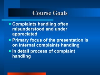 Complaints handling | PPT | Human Resources | Business