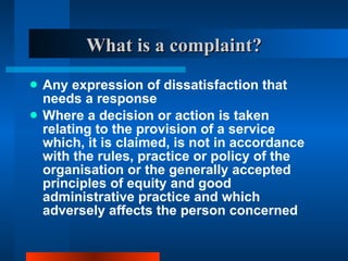 Complaints handling | PPT | Human Resources | Business