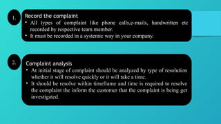 Complaints, Investigation and determination of root cause.pptx