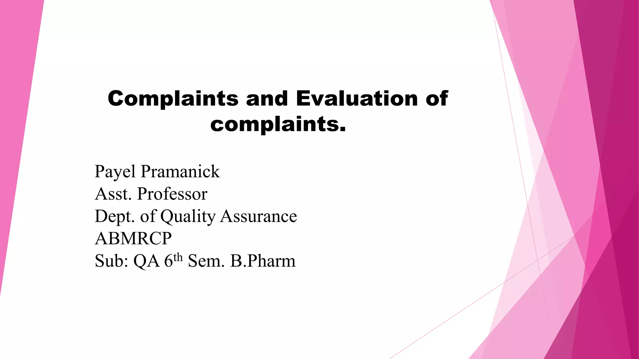 Complaints | PDF