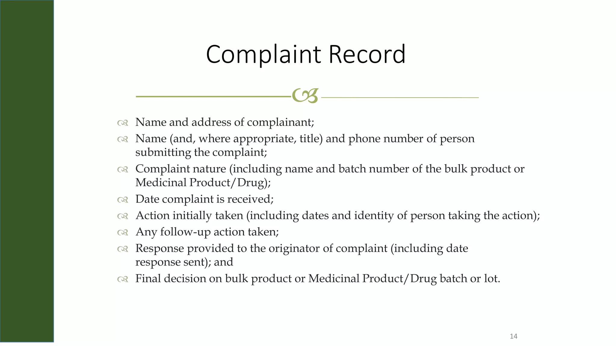 Product Complaints and Recall: Quality Assurance | PPTX