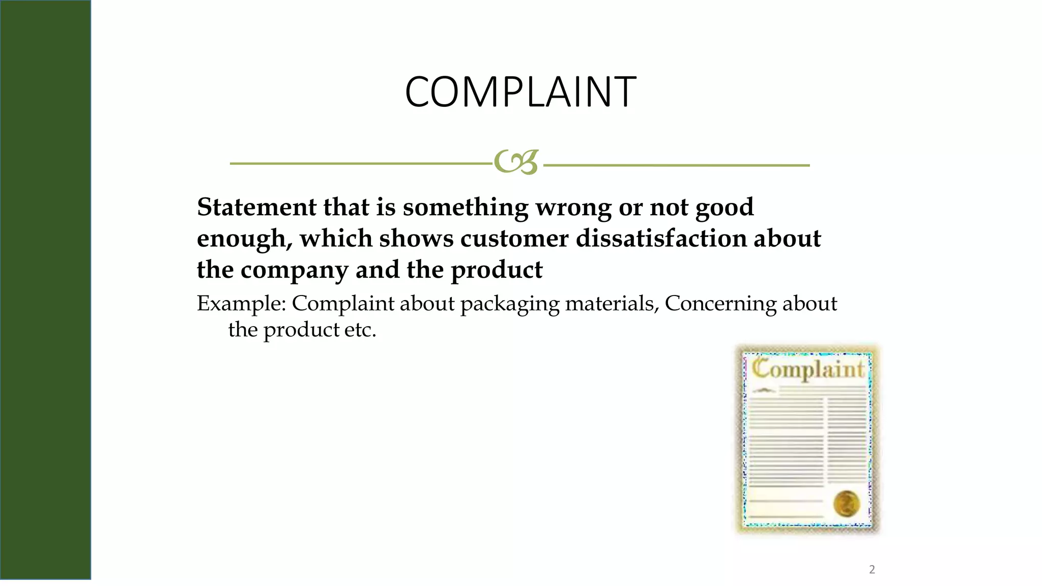 Product Complaints and Recall: Quality Assurance | PPTX