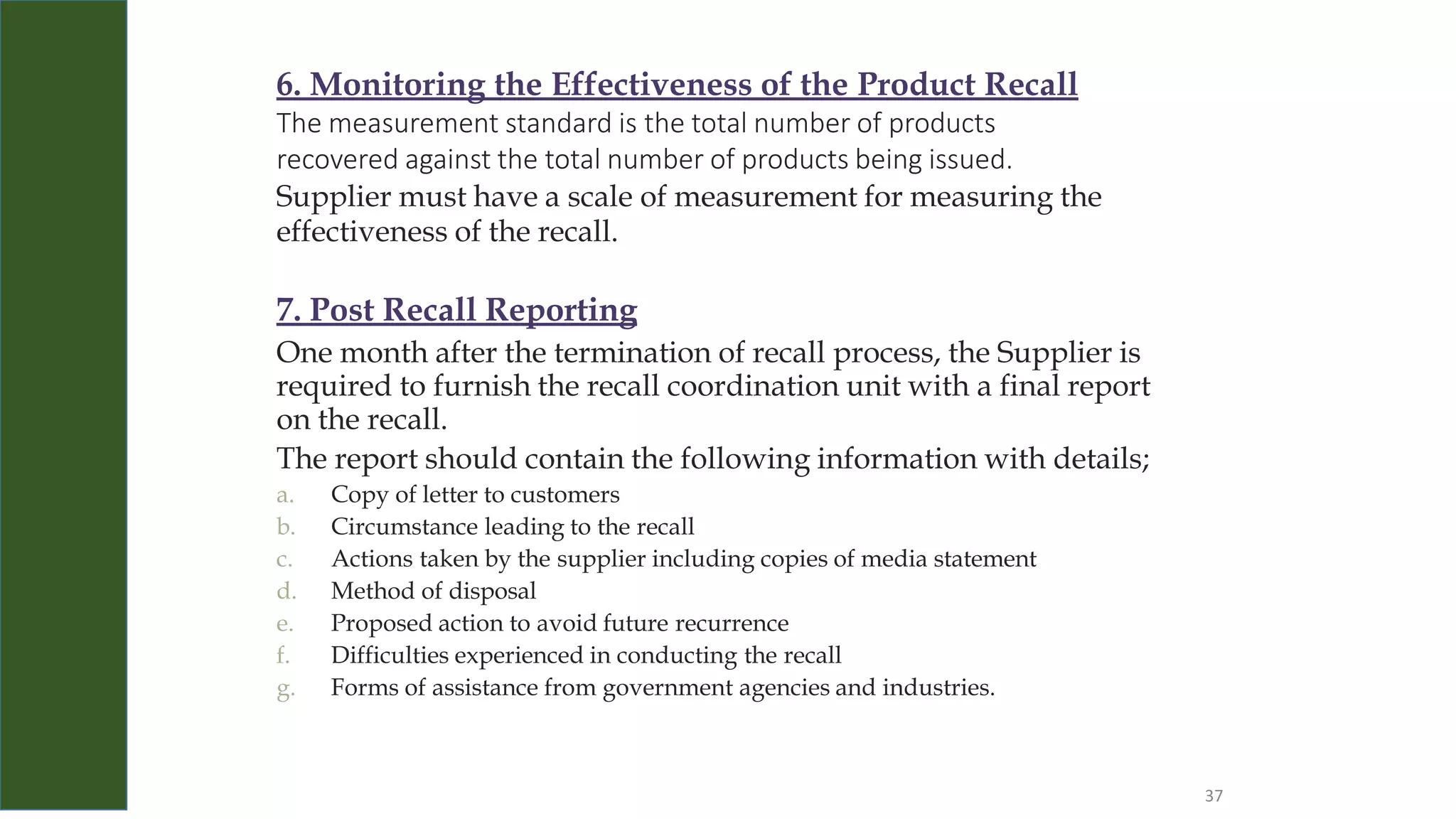 Product Complaints and Recall: Quality Assurance | PPTX