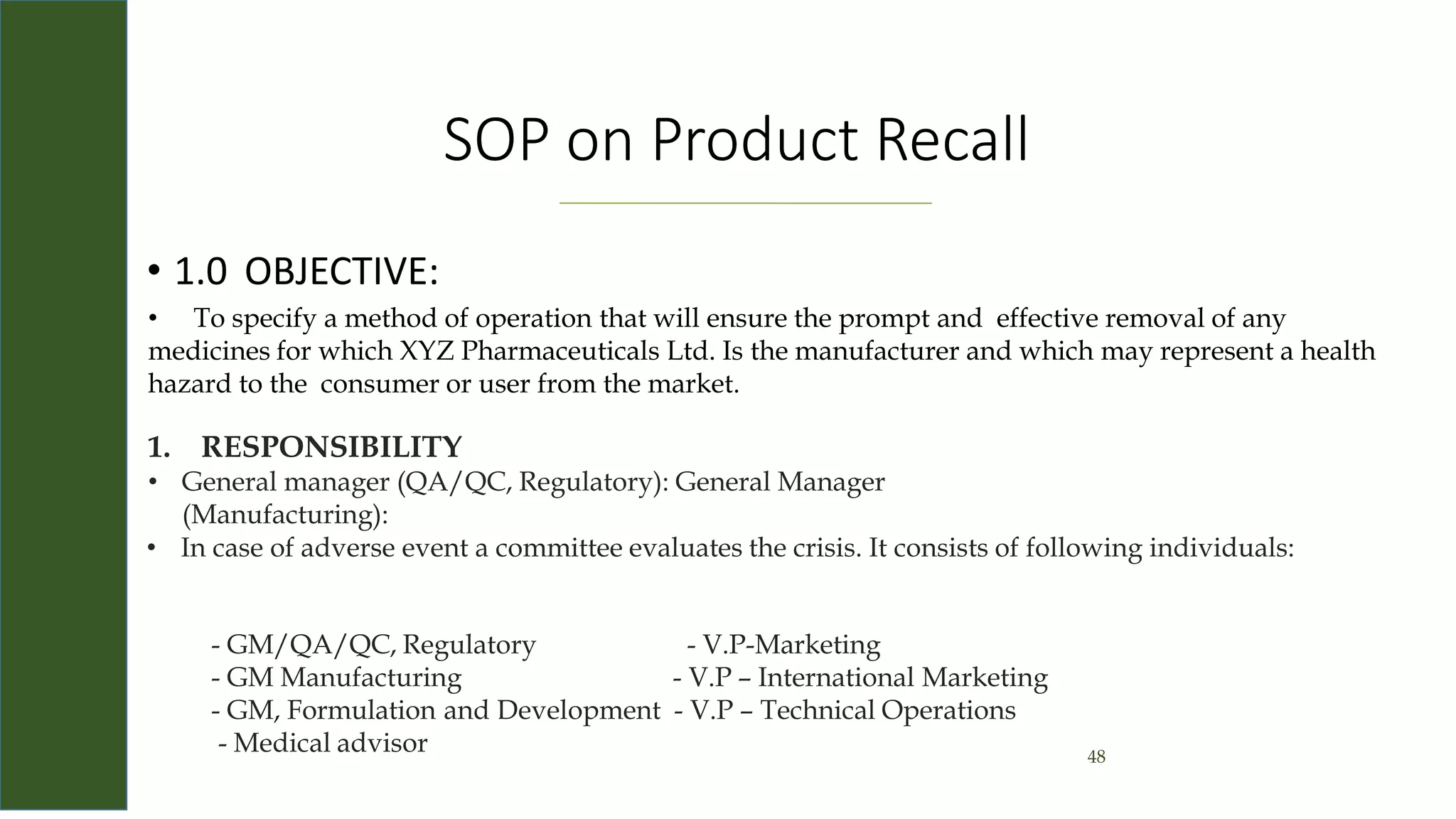 Product Complaints and Recall: Quality Assurance | PPTX