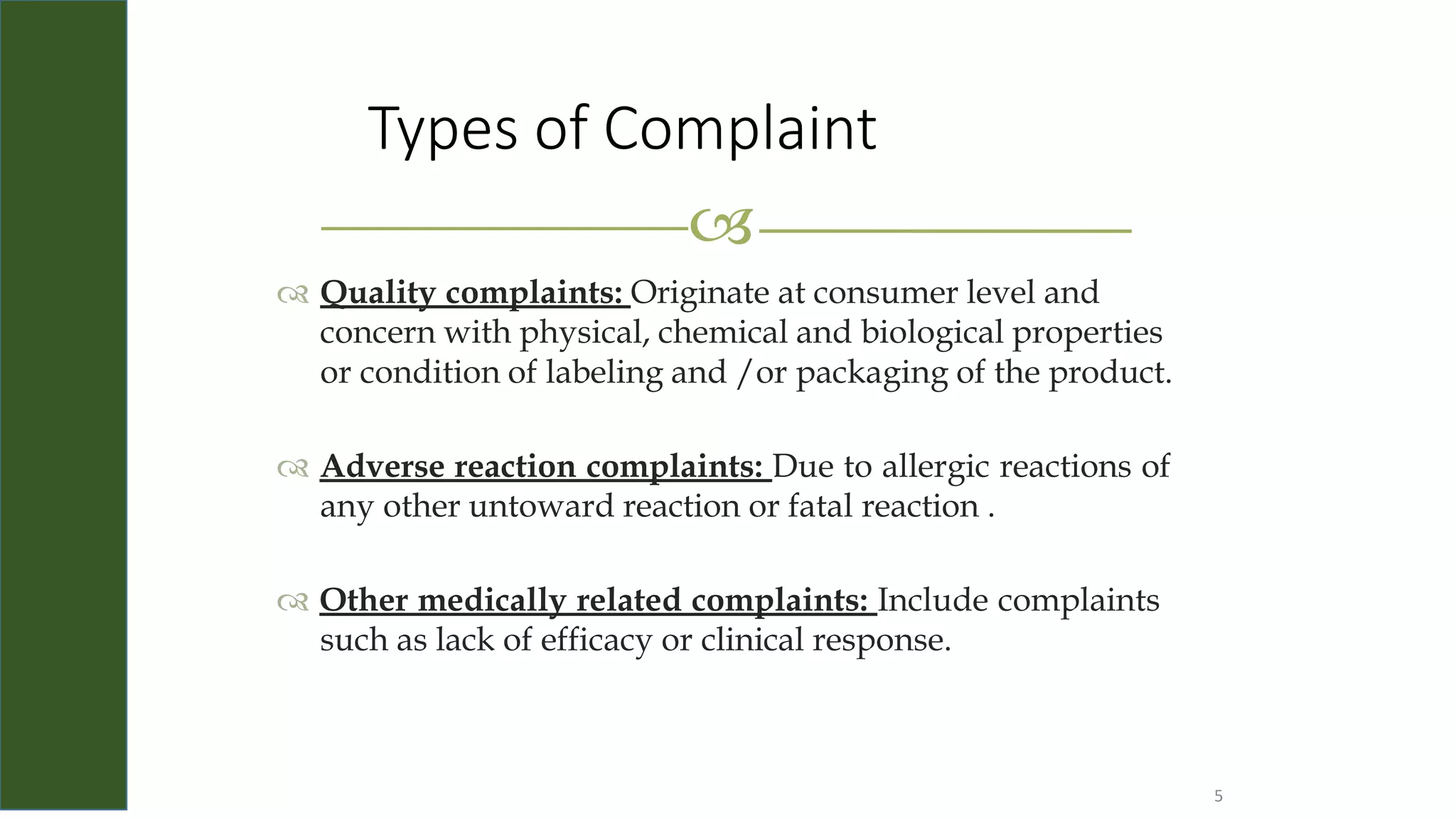 Product Complaints and Recall: Quality Assurance | PPTX