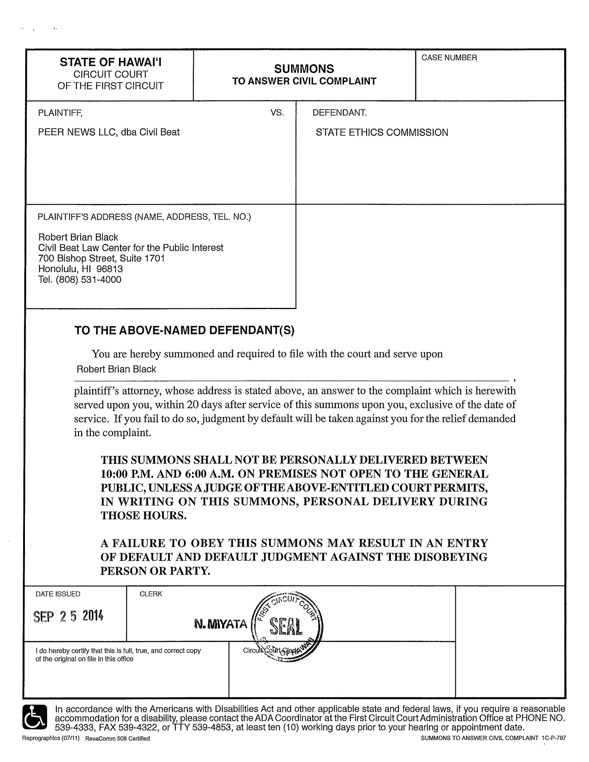 Complaint & summons | PDF