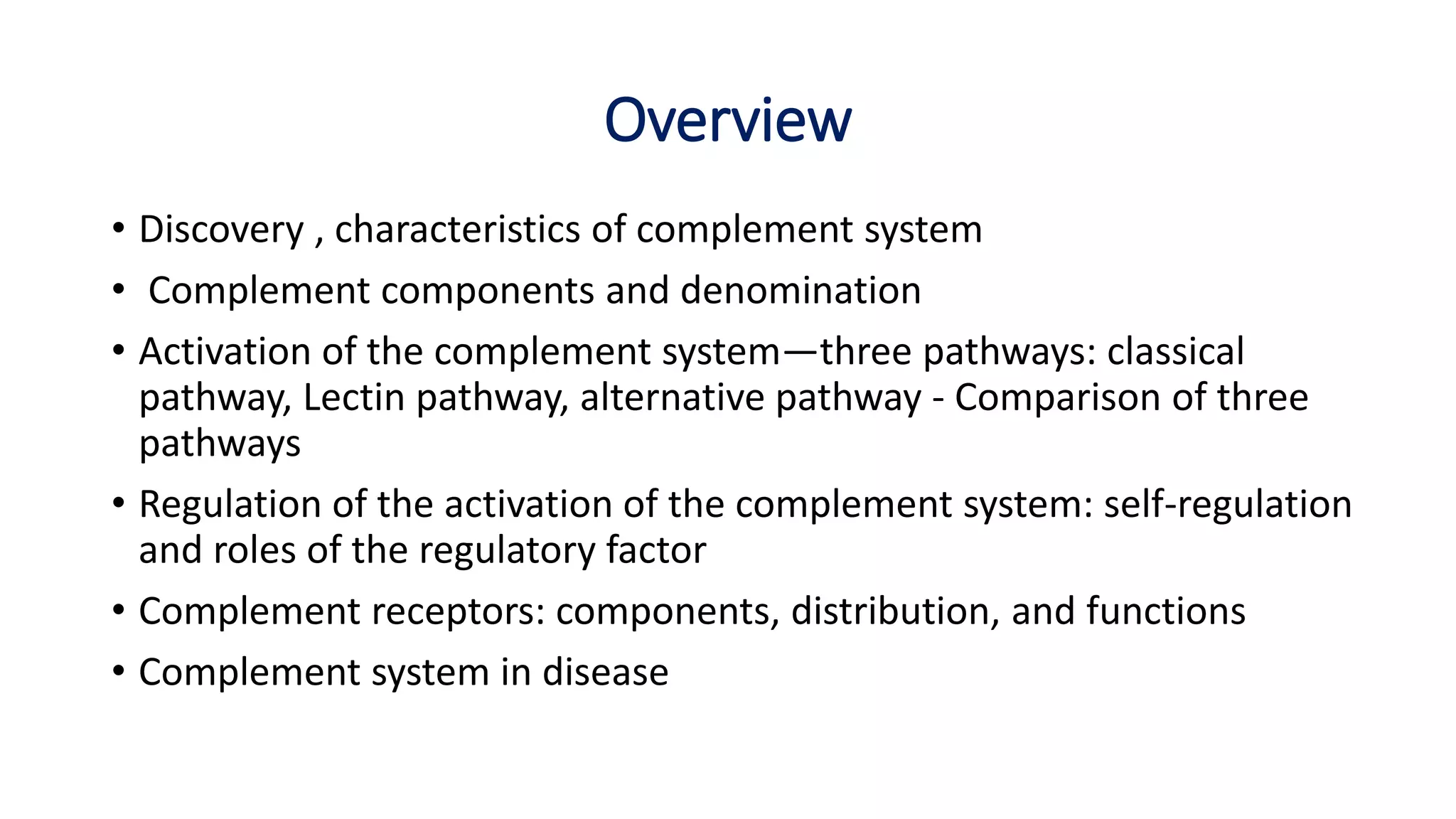 Complement system in health & disease (Immunology) | PPTX