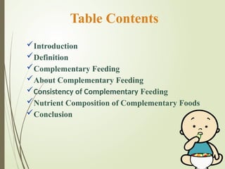 complementary-feeding and weaning, breastfeeding | PPTX
