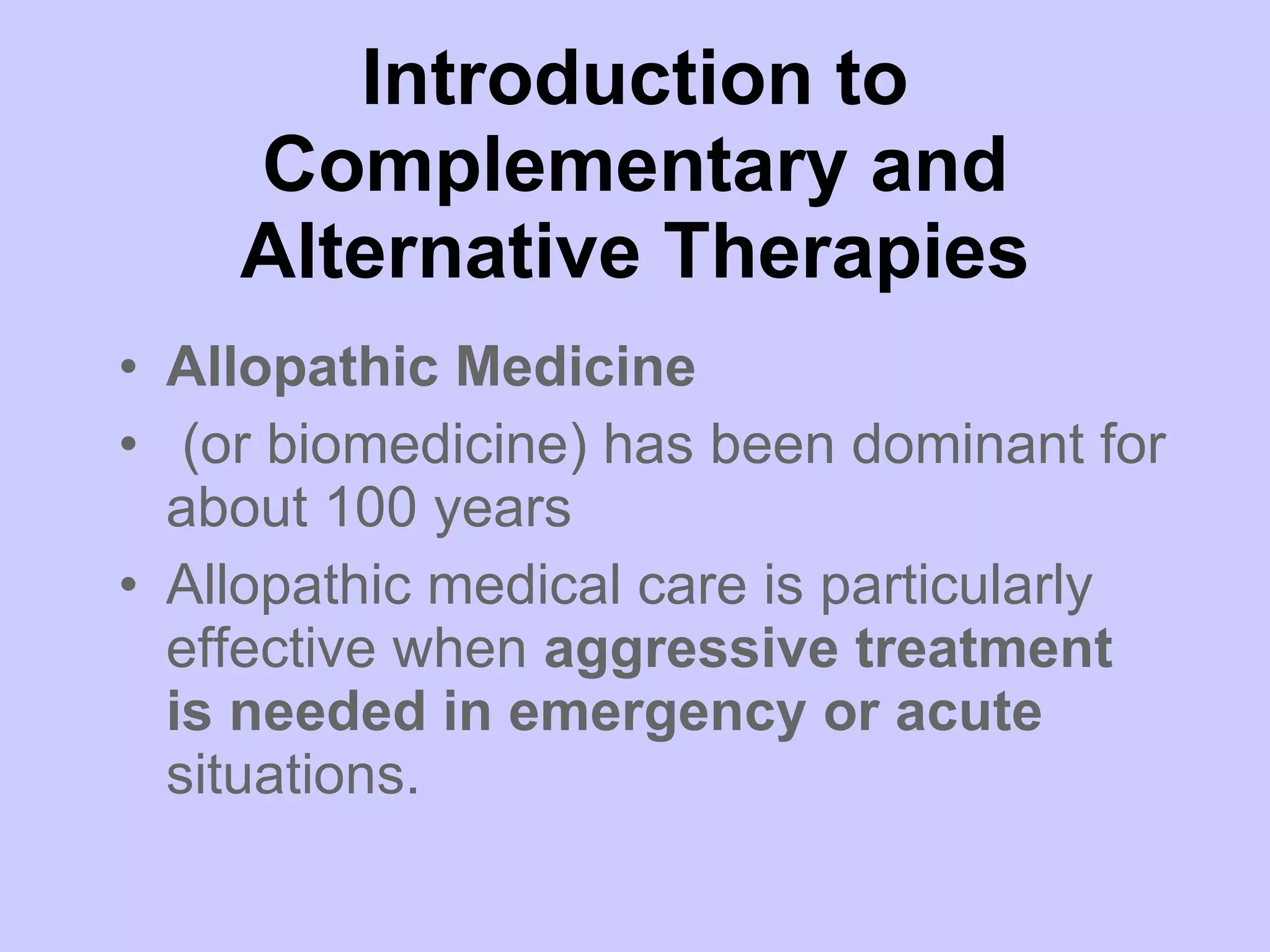 Complementary And Alternative Therapies | PPT