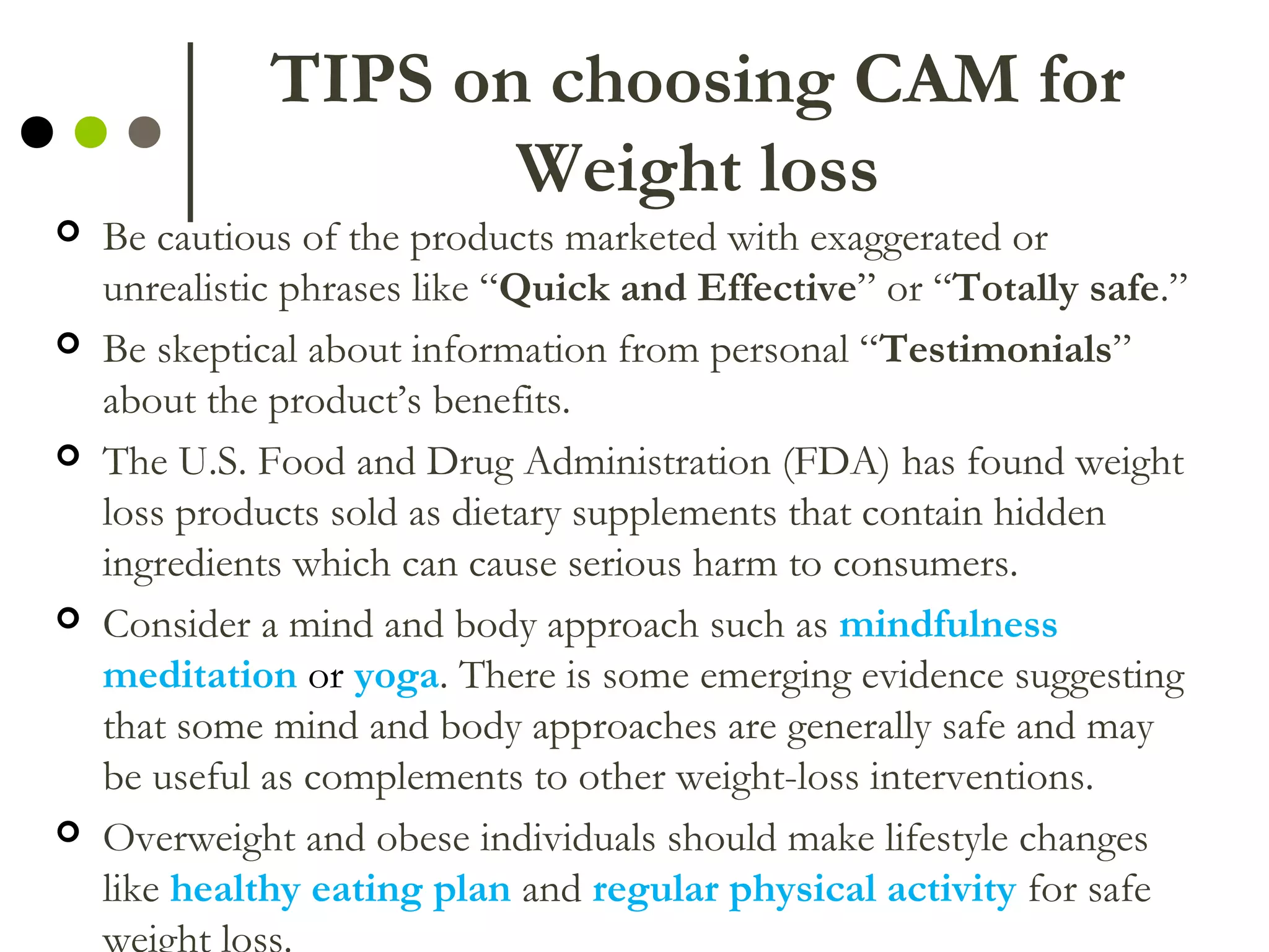 Complementary and alternative therapies for obesity | PPT