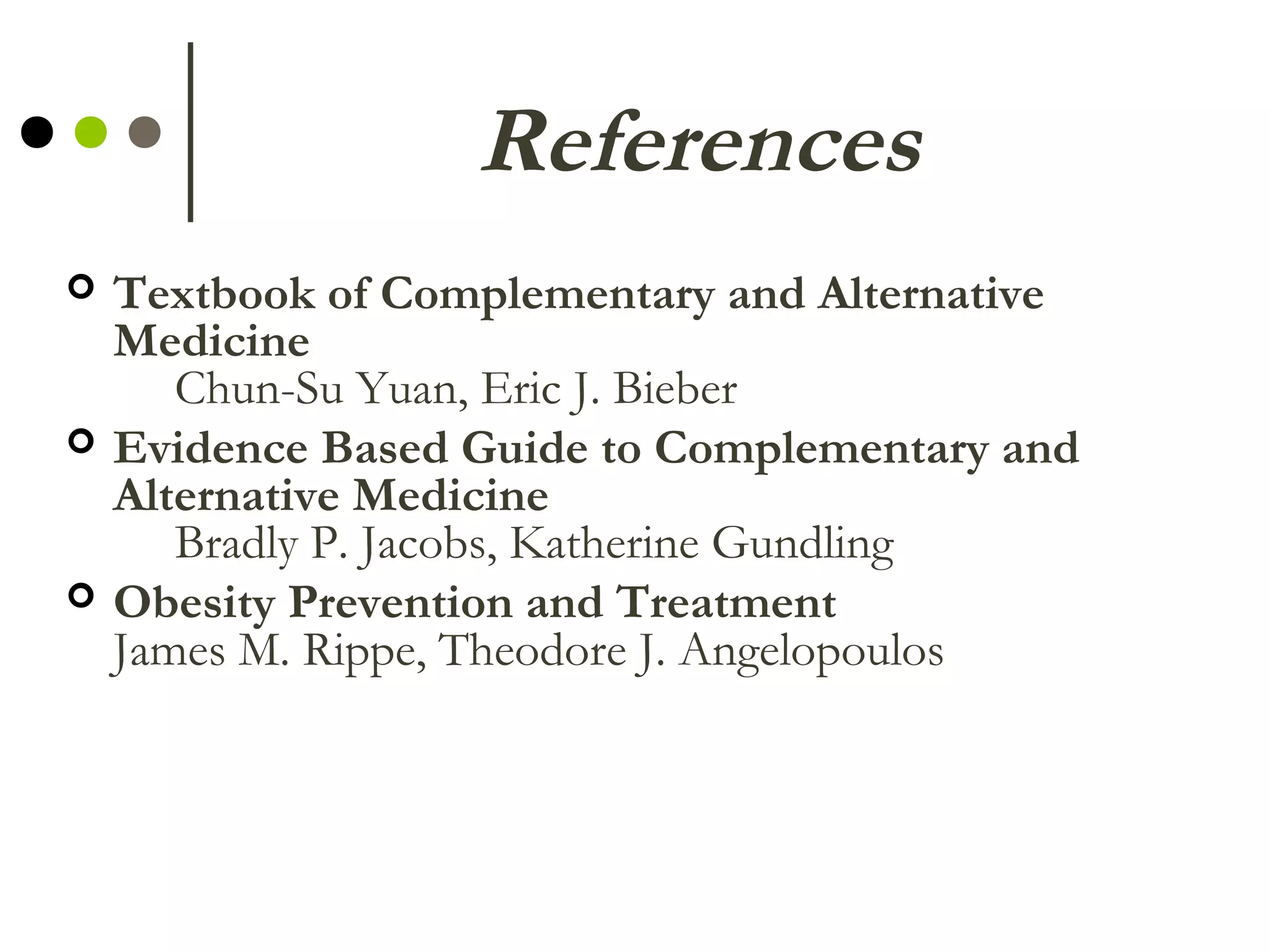 Complementary and alternative therapies for obesity | PPT
