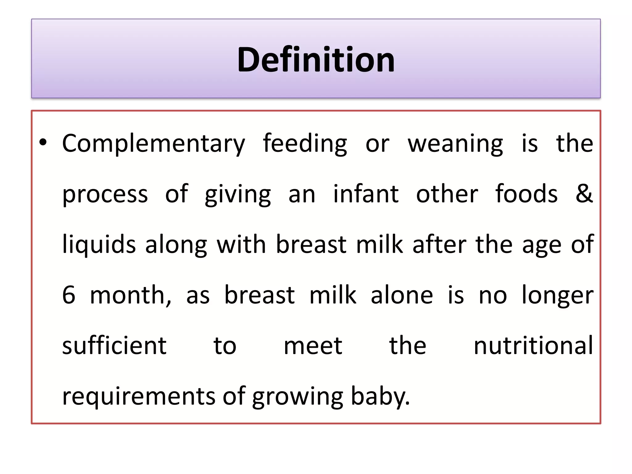 Complementary feeding | PDF