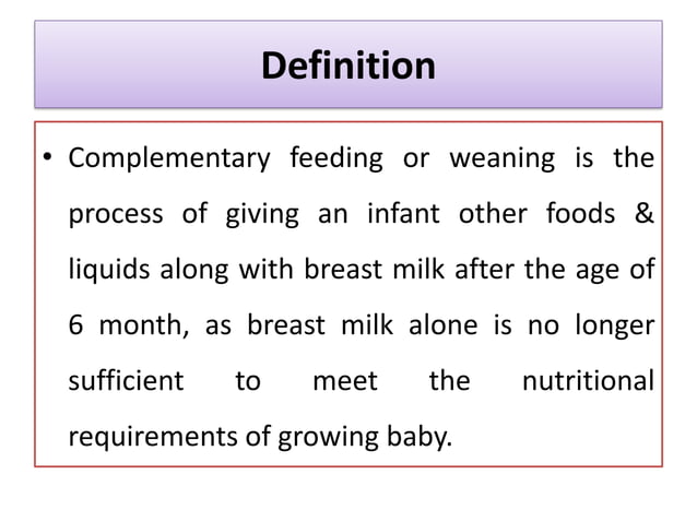 Complementary feeding | PDF
