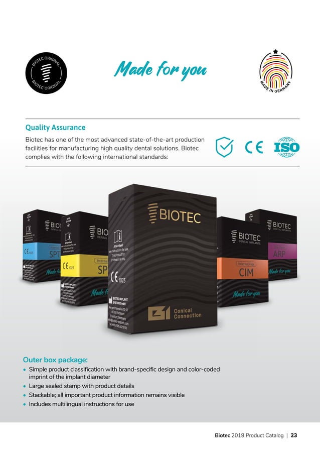 Biotec Dental Implants Kits & Tools Catalogue 2019 | PDF