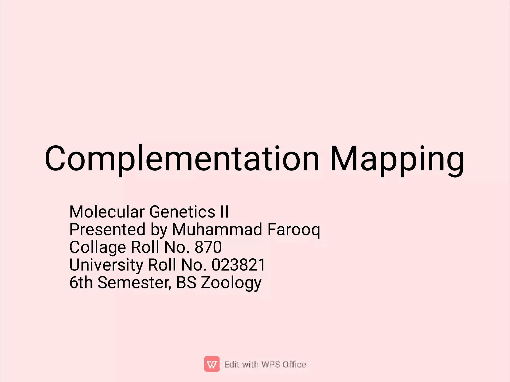 Complementation mapping and gene mapping. | PDF