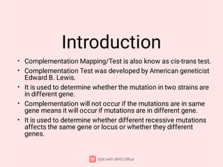 Complementation mapping and gene mapping. | PDF