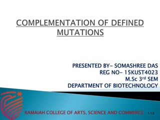 Complementation of defined mutations | PPTX
