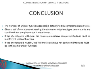 Complementation of defined mutations | PPTX