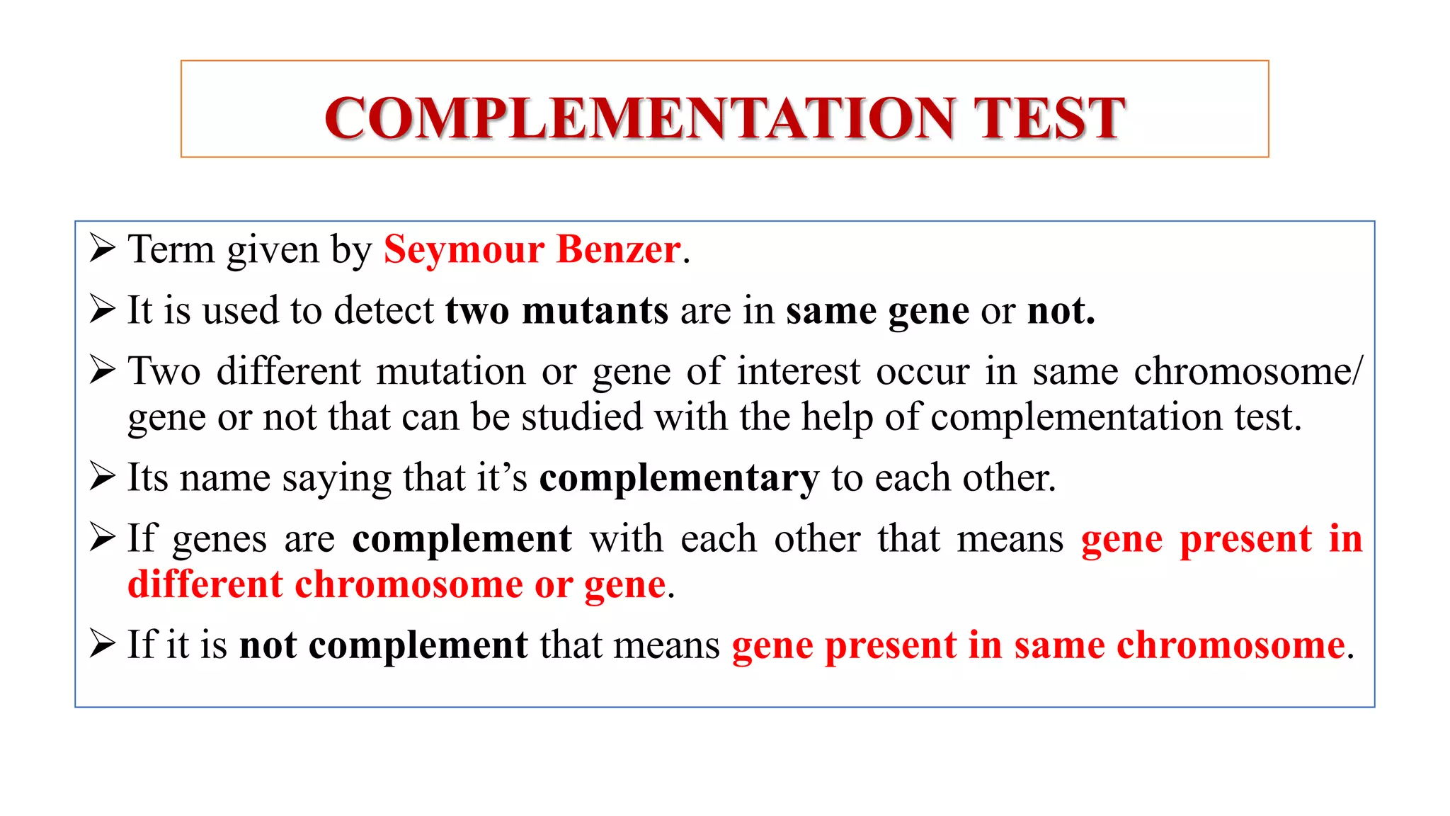 Complementation test | PPTX