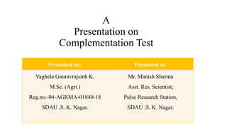 Complementation test | PPTX