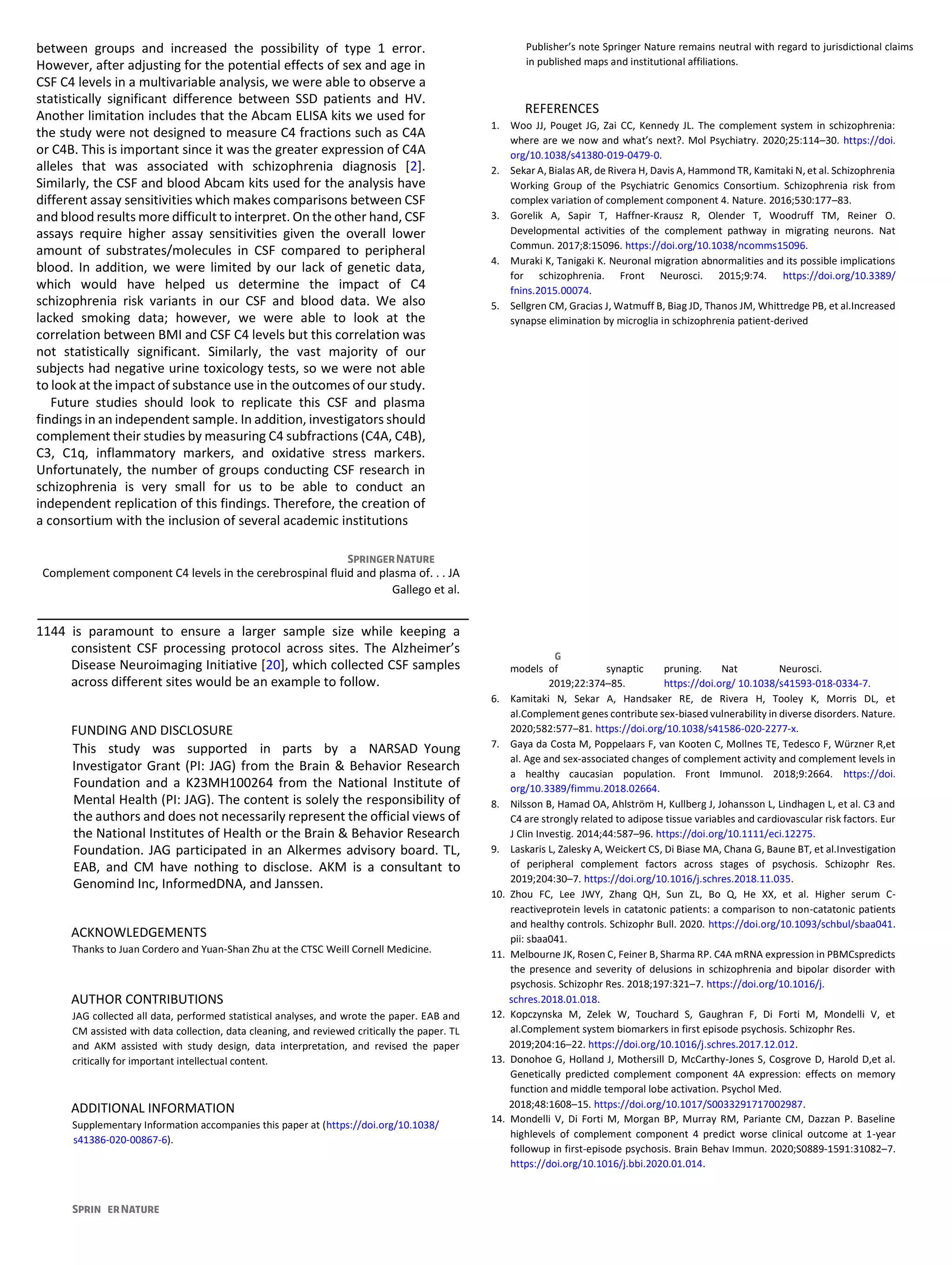 Complement Component C4 Levels | DOCX
